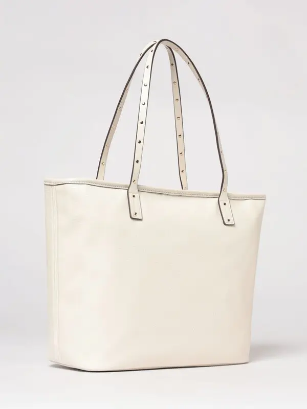 Liu Jo Grained Faux Leather Shoulder Bag With Studs - Cream