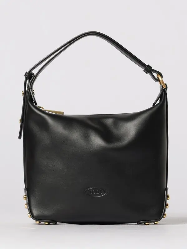TOD'S Smooth Calfskin Leather Gmt Handbag - Black