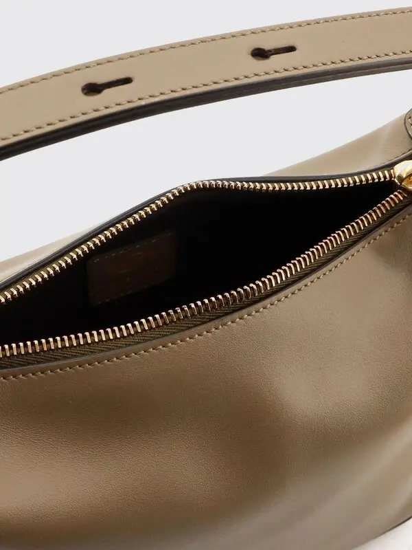TOD'S Leather Shoulder Bag With Gold Tone Studs - Green