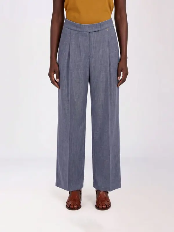 Liu Jo Viscose Blend Wide-leg Trousers - Blue