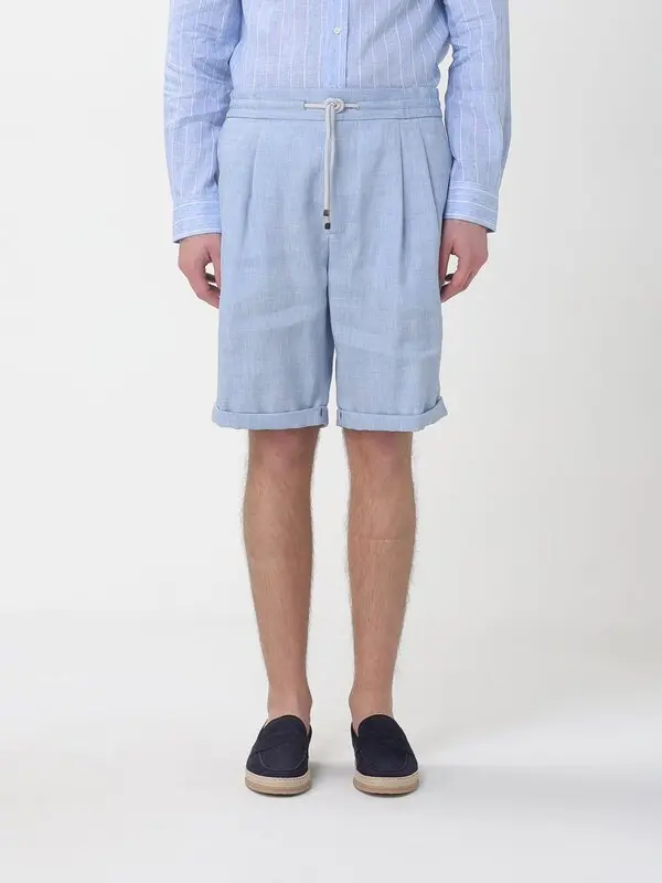Brunello Cucinelli Linen Blend Shorts - Gnawed Blue