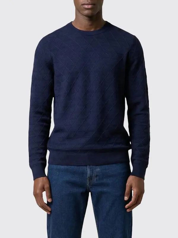 Armani Exchange Chevron Patterned Crew Neck Sweater