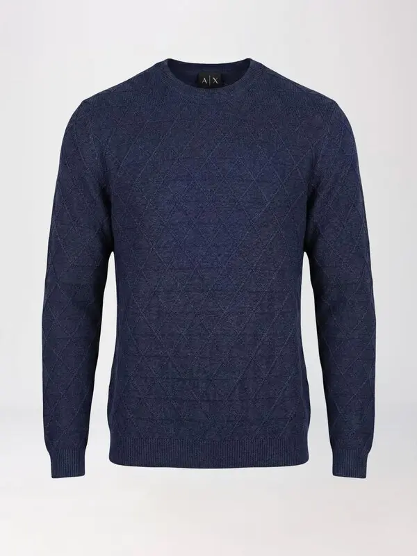 Armani Exchange Chevron Patterned Crew Neck Sweater