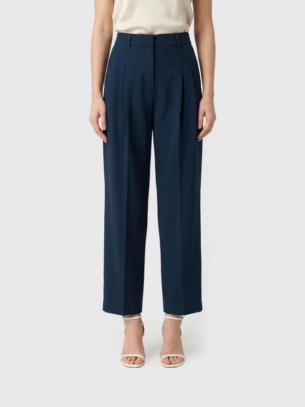Patrizia Pepe Viscose Blend Wide Leg Pants - Blue