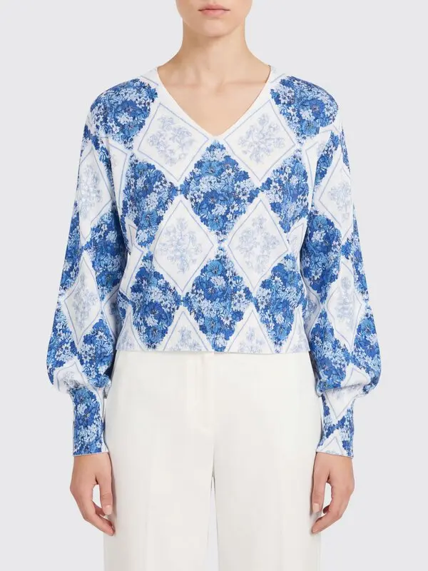 TWINSET Viscose Floral Print Jumper - Blue