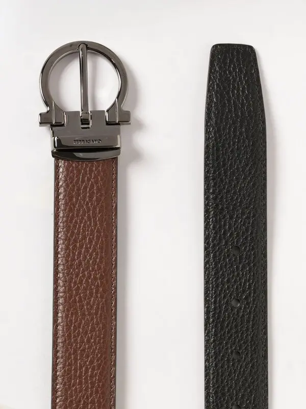 FERRAGAMO Gancini Belt - Brown