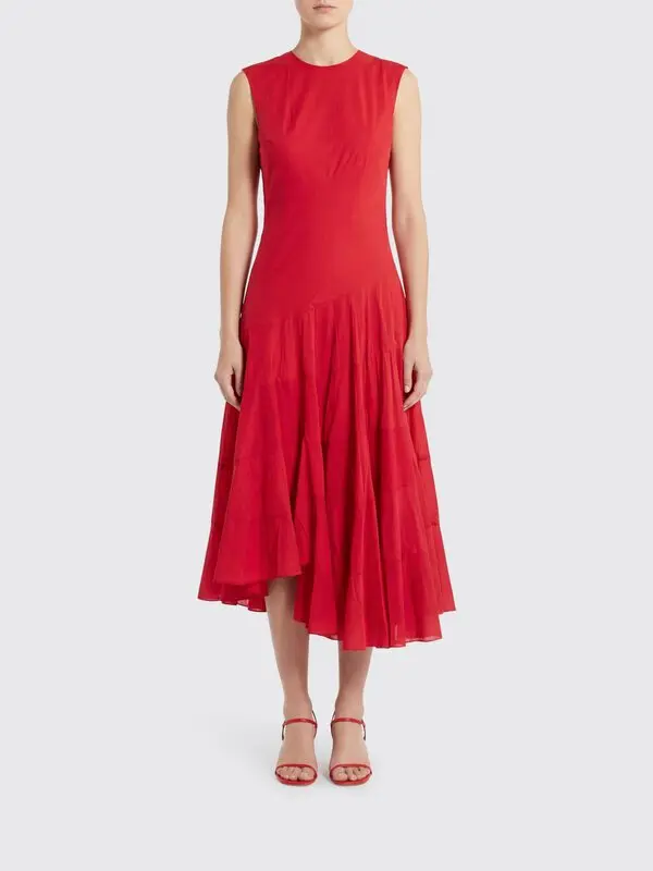 Tory Burch Sleeveless Tiered Midi Dress - Red