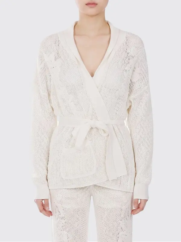 TWINSET Cotton Blend Cardigan - White