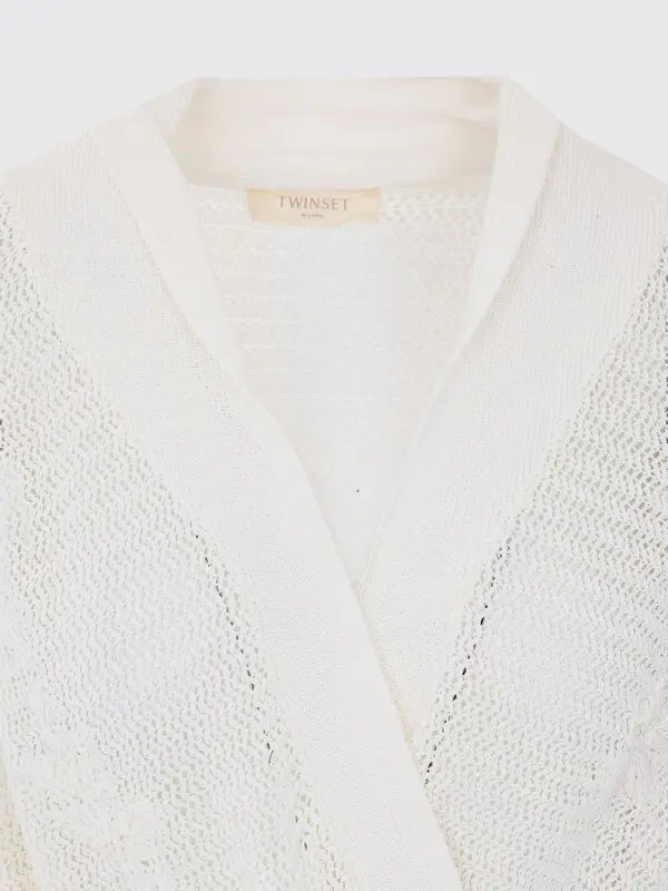 TWINSET Cotton Blend Cardigan - White
