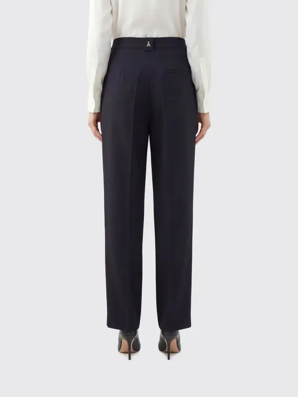 Patrizia Pepe Wide Leg Trousers With Contrast Piping - Black