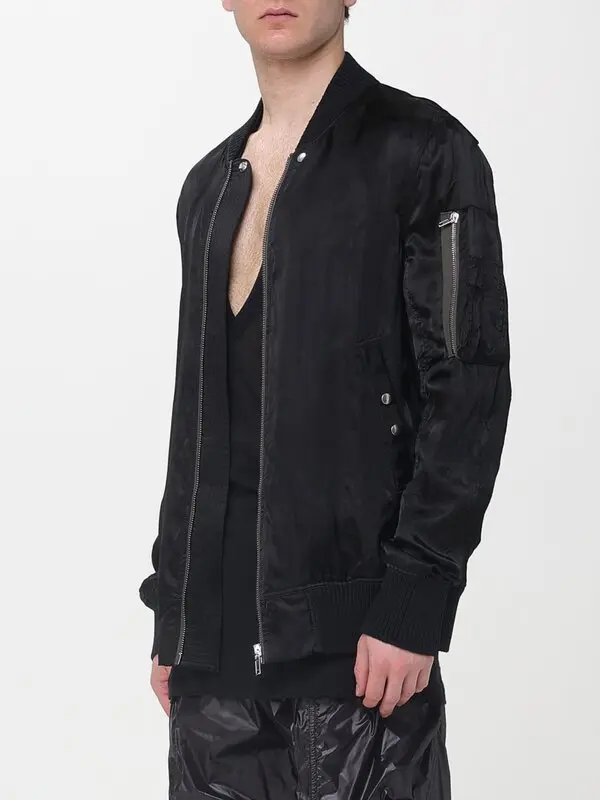 Rick Owens Cupro And Virgin Wool Bomber Jacket - Black