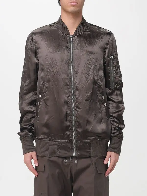 Rick Owens Cupro And Virgin Wool Bomber Jacket - Brown