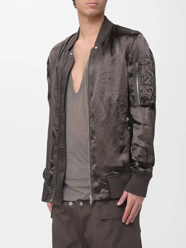 Rick Owens Cupro And Virgin Wool Bomber Jacket - Brown