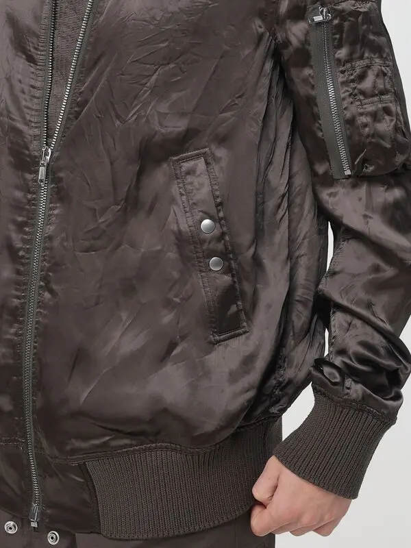 Rick Owens Cupro And Virgin Wool Bomber Jacket - Brown