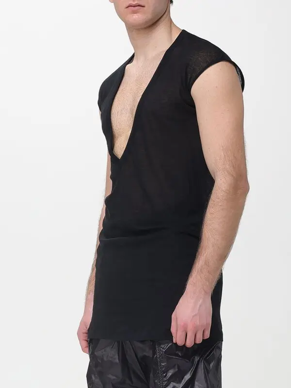 Rick Owens V-neck Cotton T-shirt - Black