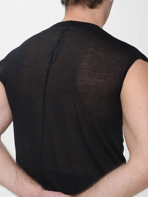 Rick Owens V-neck Cotton T-shirt - Black