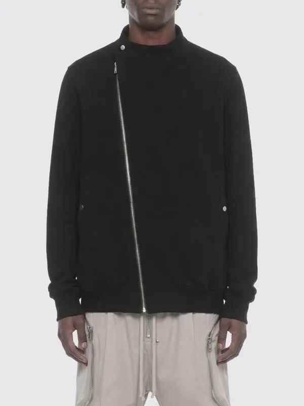 Rick Owens Asymmetrical Zip Up Sweatshirt - Black