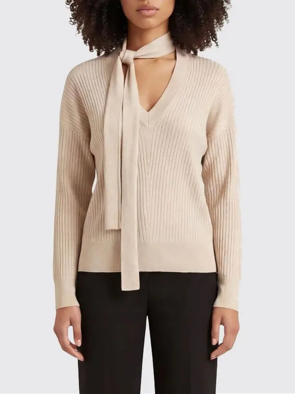 Liu Jo Viscose Blend Pullover With Pussybow Collar