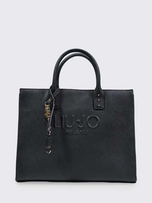 Liu Jo Saffiano Faux Leather Top Handle Bag With Shoulder Strap - Black