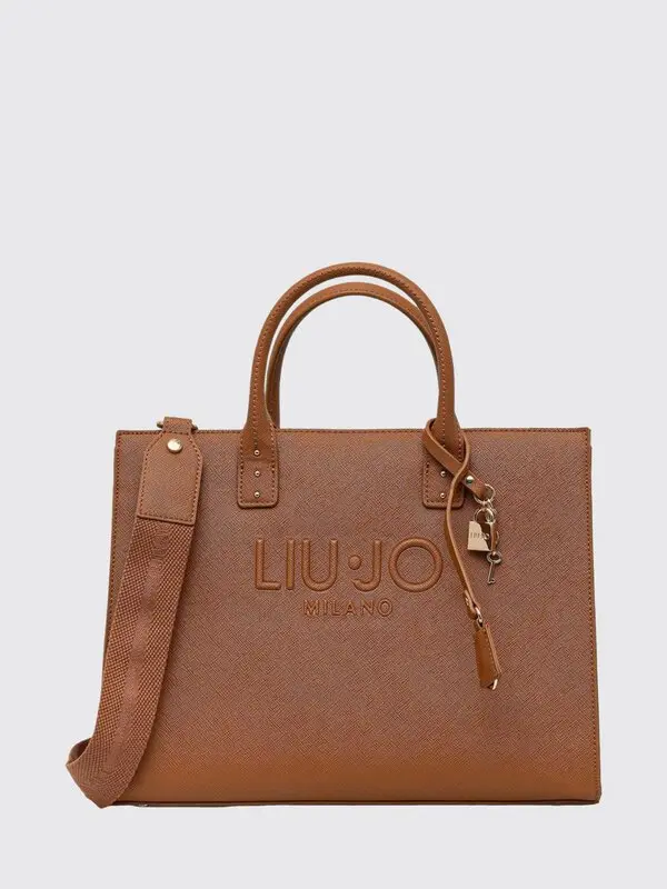 Liu Jo Saffiano Faux Leather Top Handle Bag With Shoulder Strap - Brown