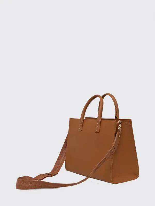 Liu Jo Saffiano Faux Leather Top Handle Bag With Shoulder Strap - Brown