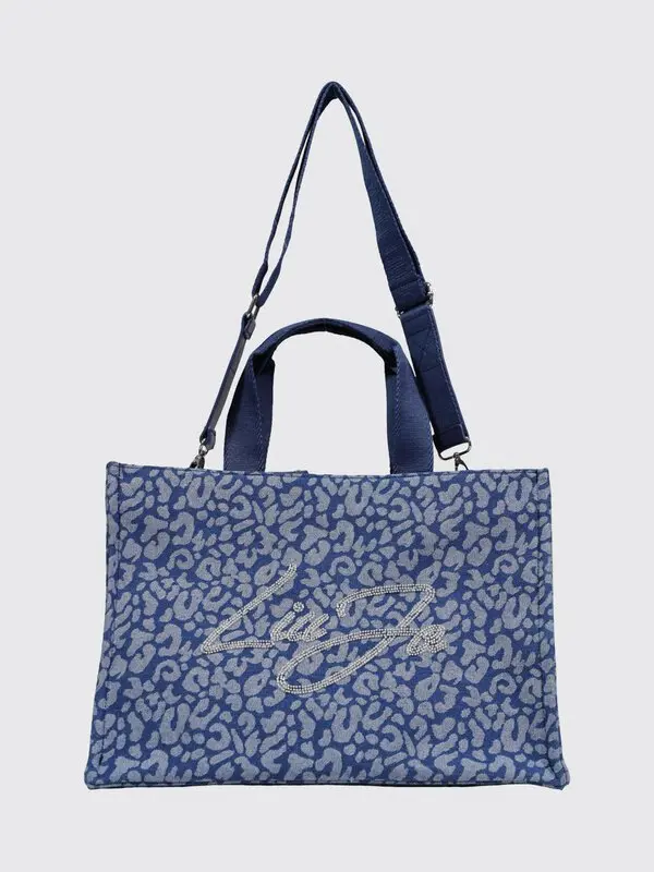 Liu Jo Animal Print Cotton Tote Bag - Denim