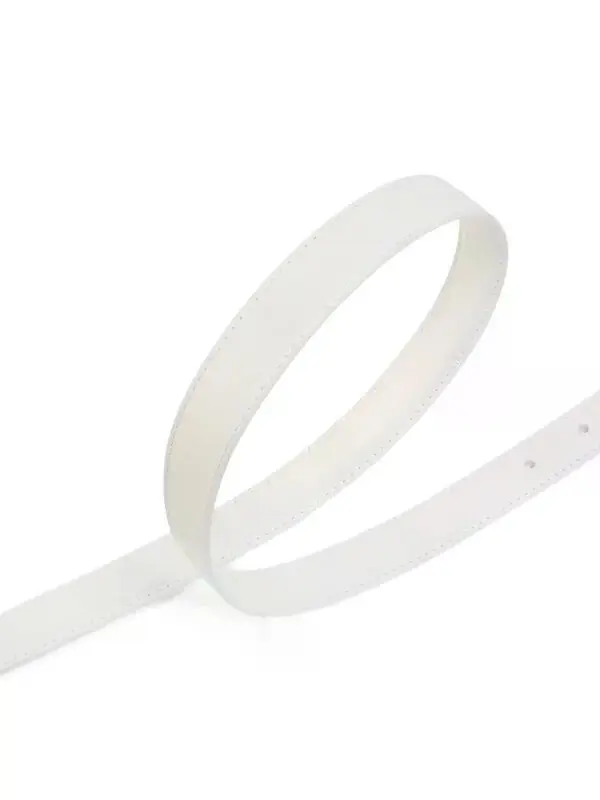 Pinko Thin Love Birds Leather Belt - White