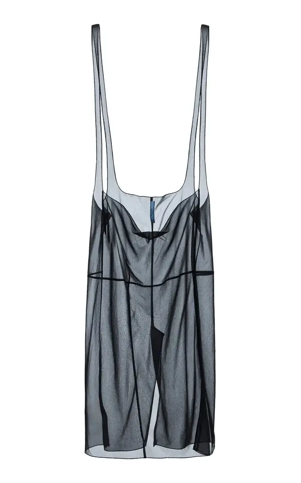 Prada Sheer Georgette Midi Skirt