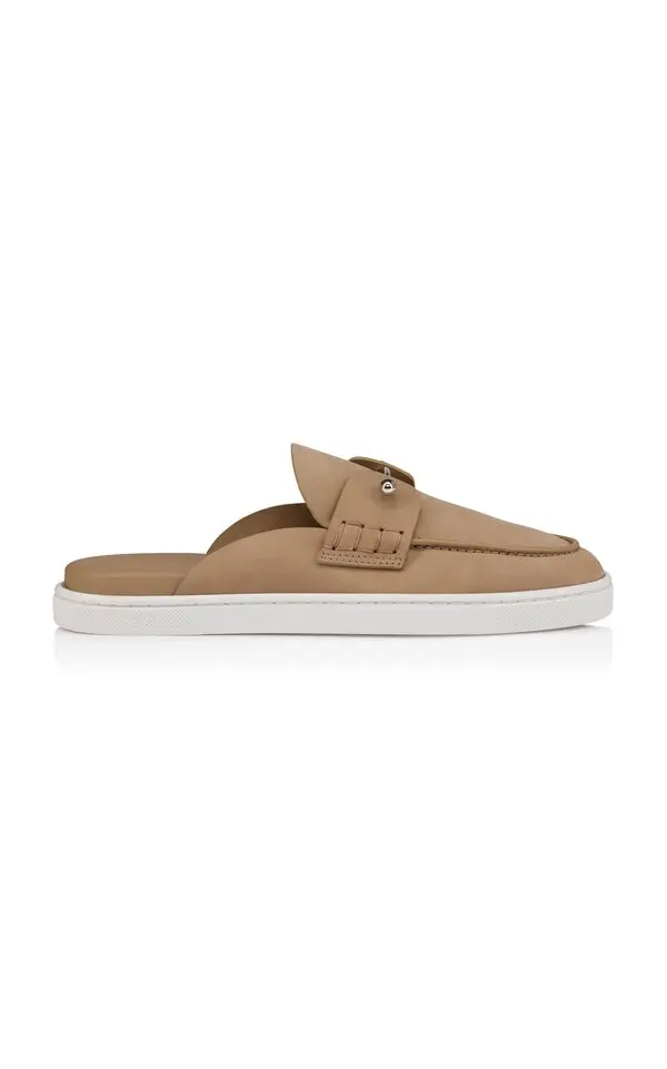 CHRISTIAN LOUBOUTIN Chanme Donna Nubuck Loafer Mules - Brown