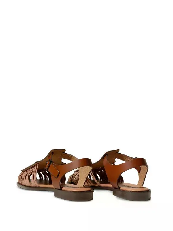 Hereu Alaro Square-toe Caged Sandals - Brown