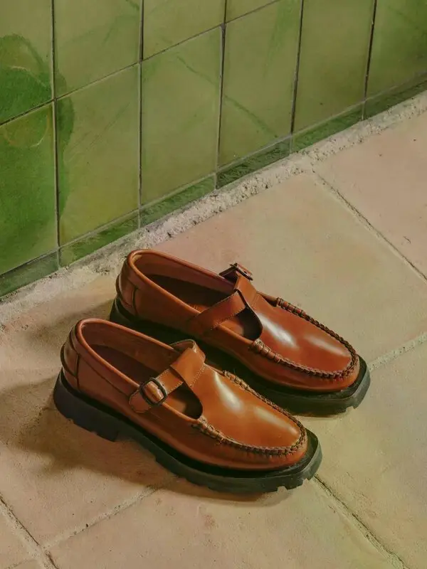Hereu T-bar Tread Sole Loafers - Brown