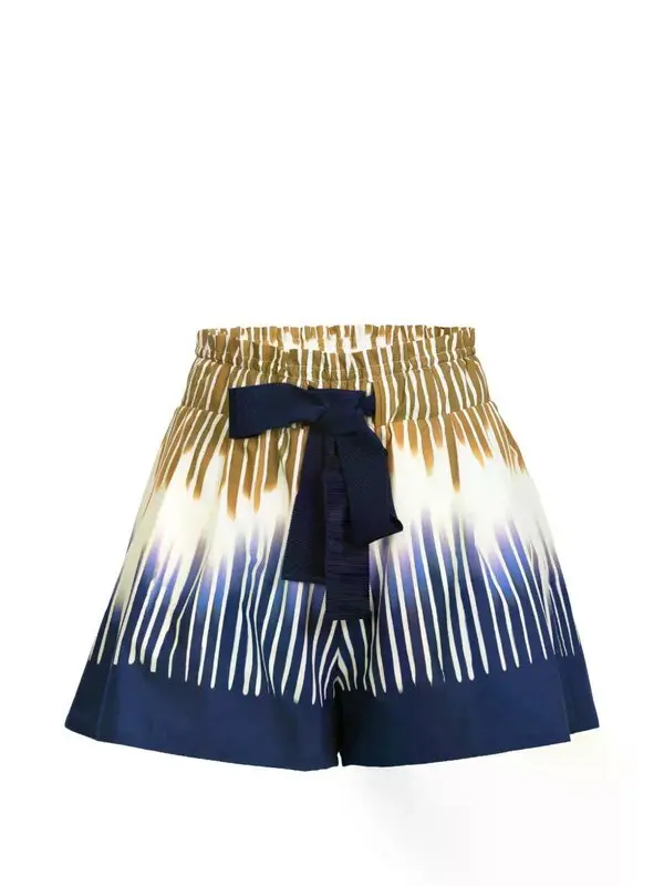 Silvia Tcherassi Giorgio Abstract Tie Mini Shorts - Neutrals