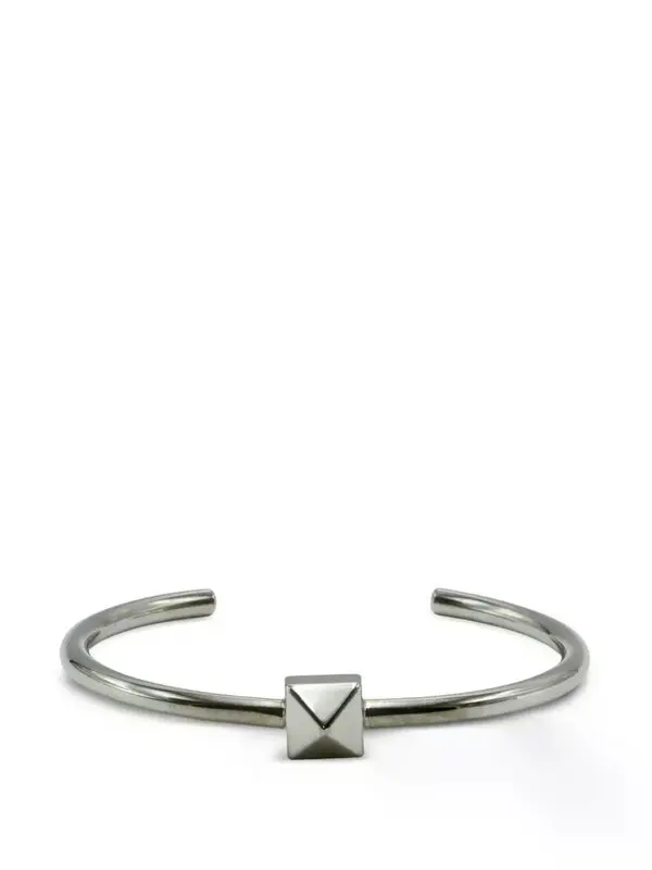 Valentino Garavani Open Engraved-detail Bangle - Silver