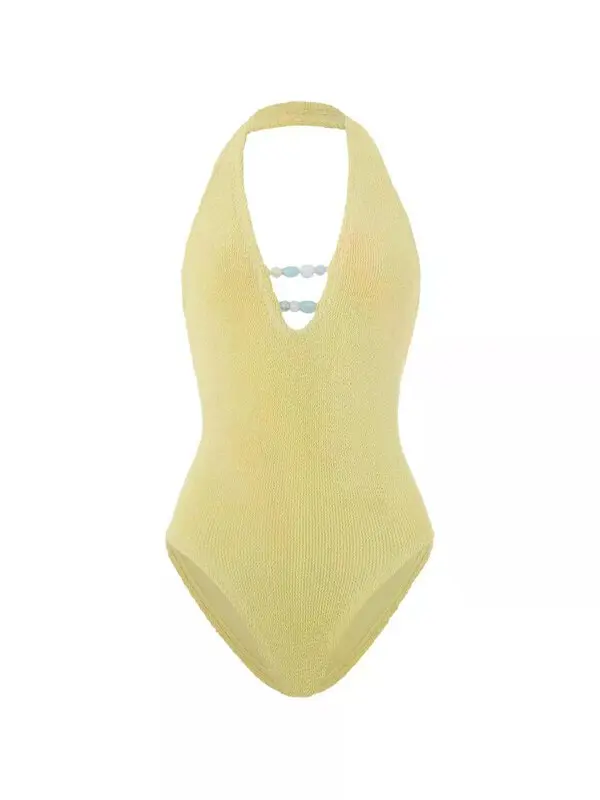 Hunza G Adriana Beaded Swimsuit - Yellow