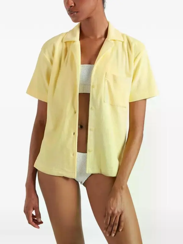 Hunza G Towelling Resort Shirt - Yellow