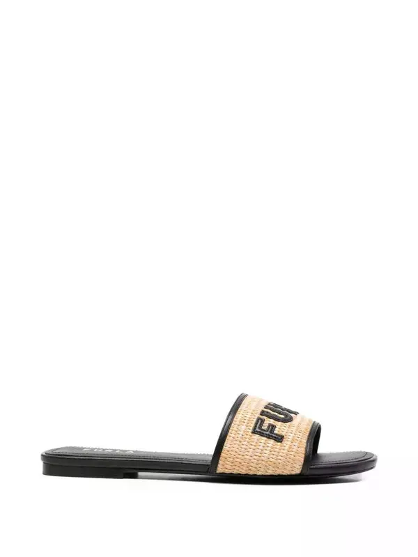 Furla Logo-lettering Flat Sandals - Neutrals