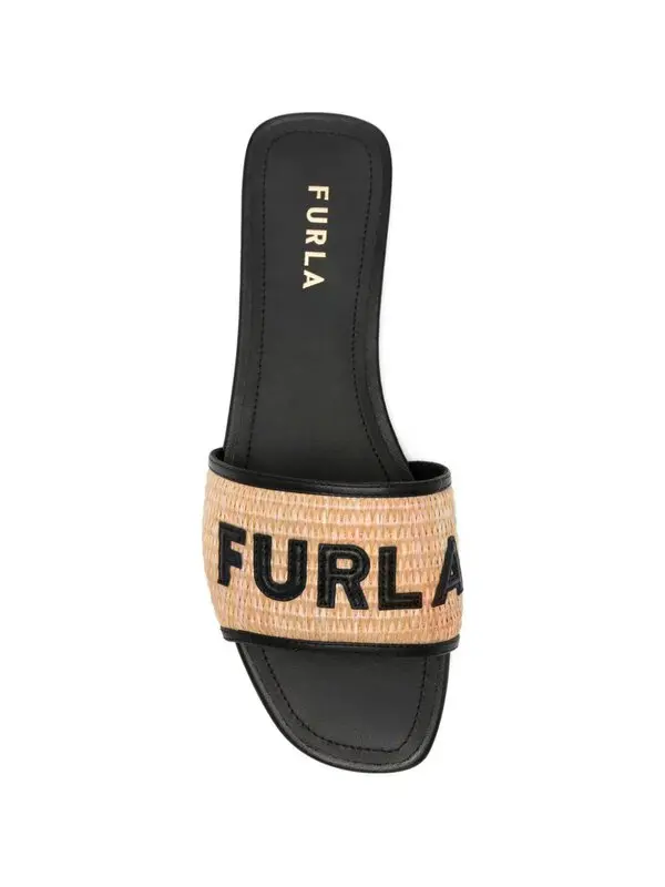 Furla Logo-lettering Flat Sandals - Neutrals