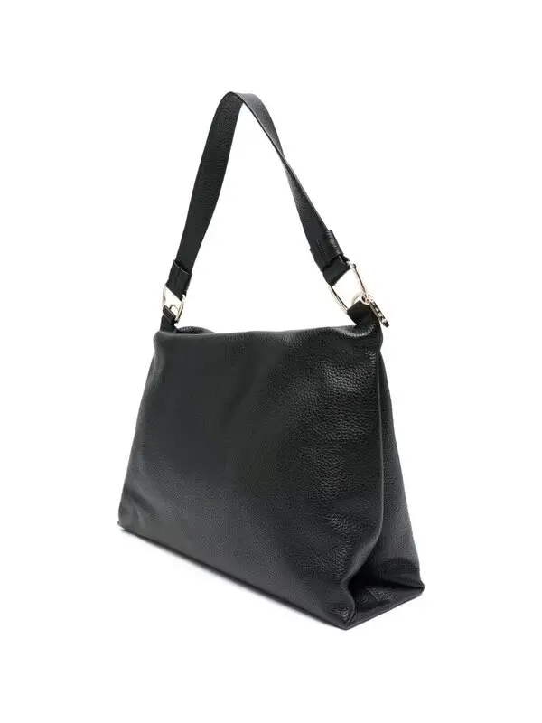 CROMIA Leather Chain Tote Bag - Black