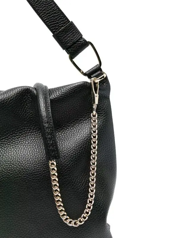 CROMIA Leather Chain Tote Bag - Black
