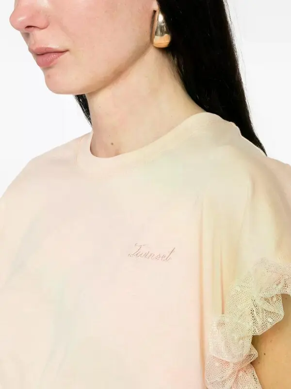 TWINSET Ruffled Sleeve T-shirt