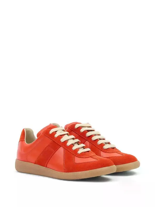 MAISON MARGIELA Replica Leather And Suede Sneakers - Orange