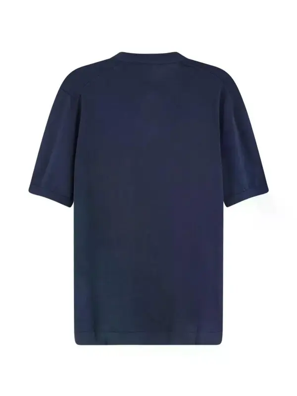 Corneliani Collarless Polo Shirt - Blue