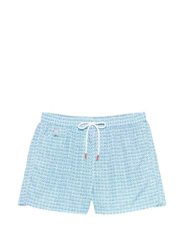 Kiton Patterned Swim Shorts - Blue