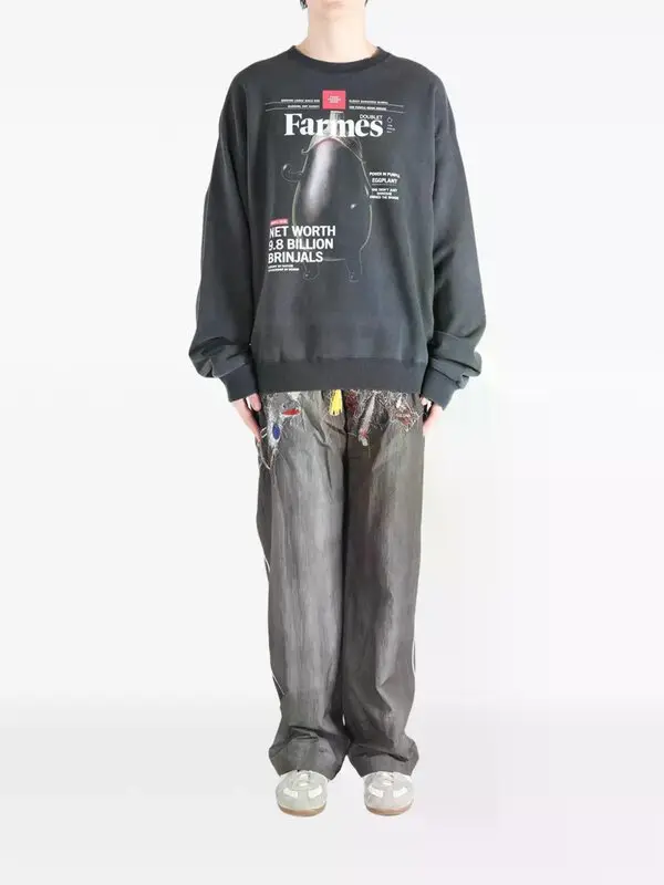 トップス doublet Farmes Magazine Cover SweatShirt Buy DOUBLET Magazine Cover Printed Sweatshirt - Grey At 29% Off