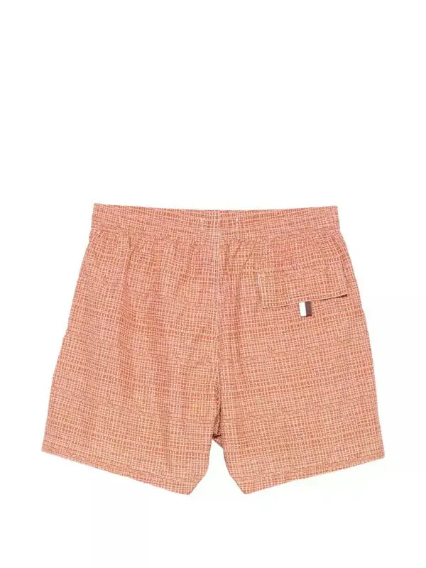 Canali Textured Swim Shorts - Brown