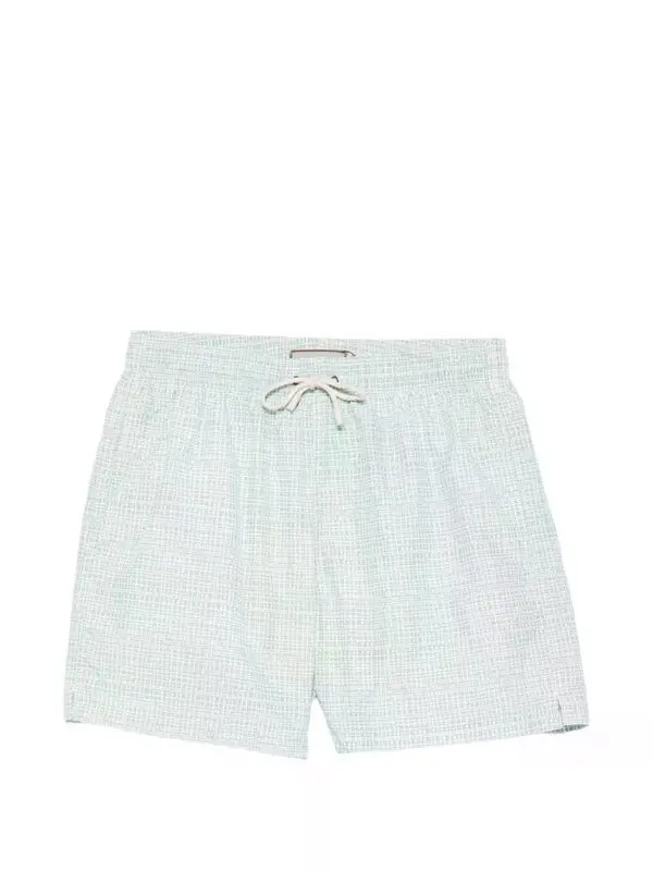 Canali Patterned Swim Shorts - Green