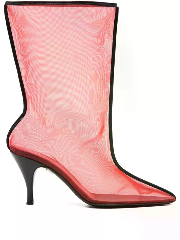 HERBERT LEVINE Pointed-toe Mesh Boots - Red