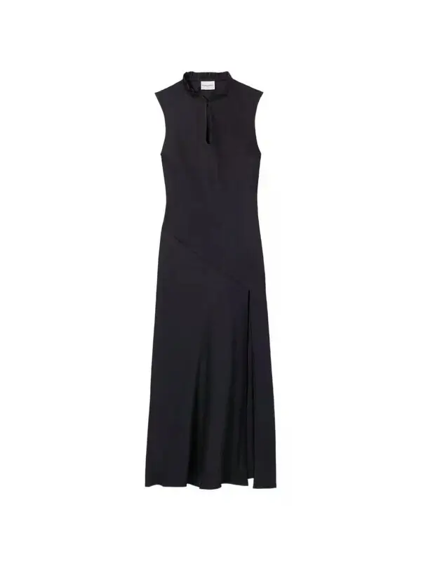 Claudie Pierlot Sleeveless Victorian Collar Midi Dress - Blue