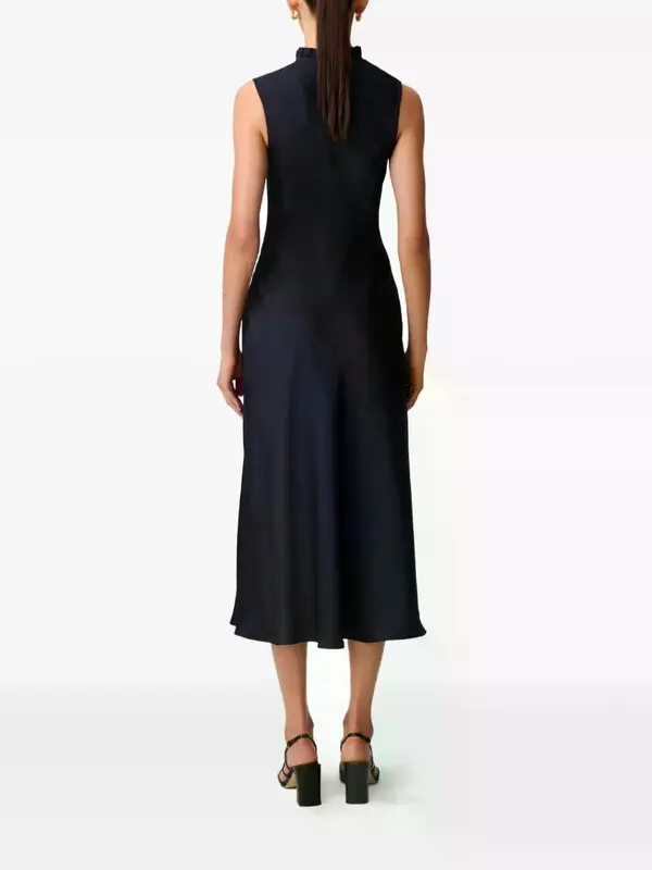Claudie Pierlot Sleeveless Victorian Collar Midi Dress - Blue
