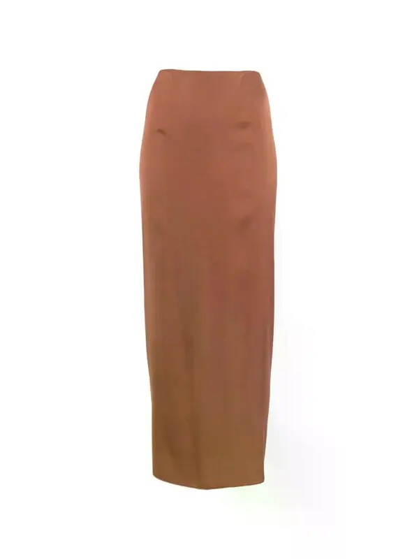 NOUVELLE SILK95FIVE Pencil Midi Skirt - Brown